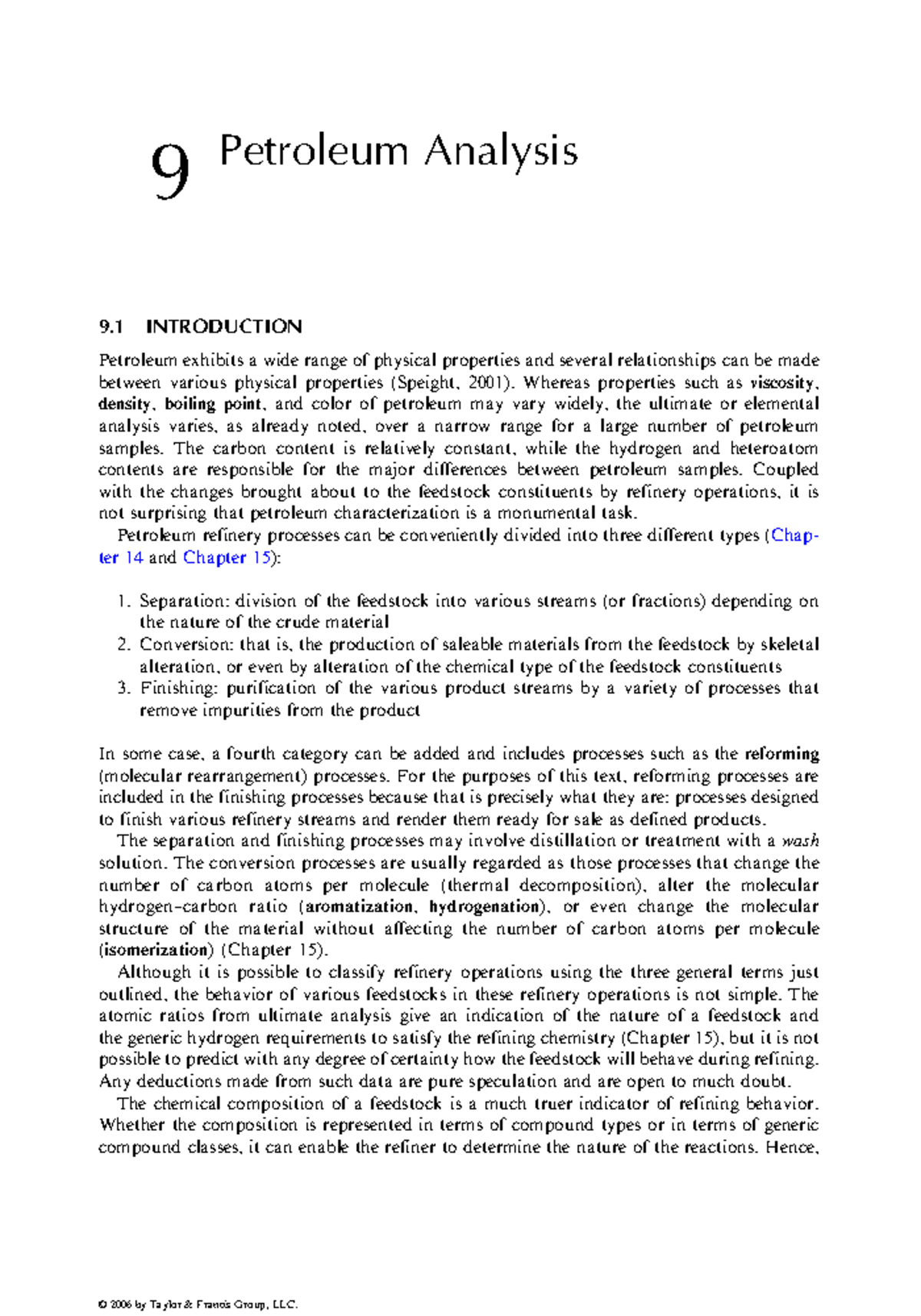 Petroleum analysis - Dgghhbv - 9 Petroleum Analysis 9 INTRODUCTION ...