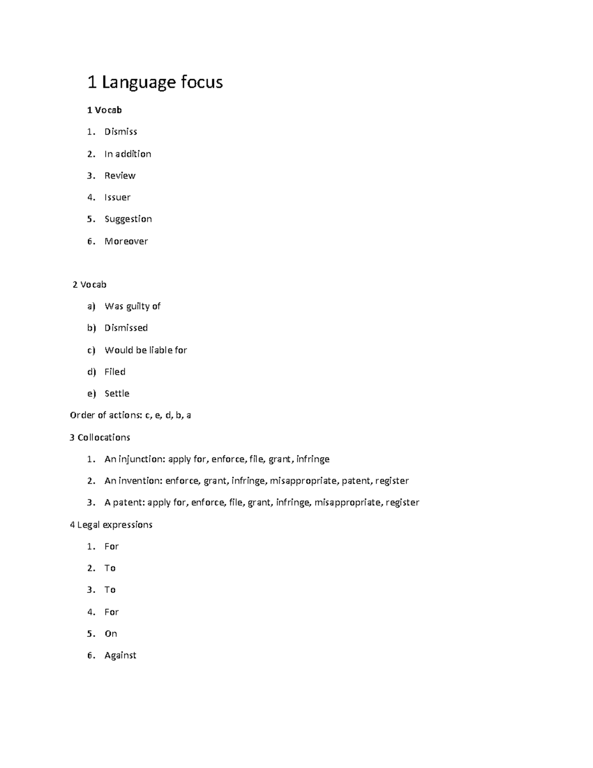 1 Language focus - Gets introduced into the topics - 1 Language focus 1 ...