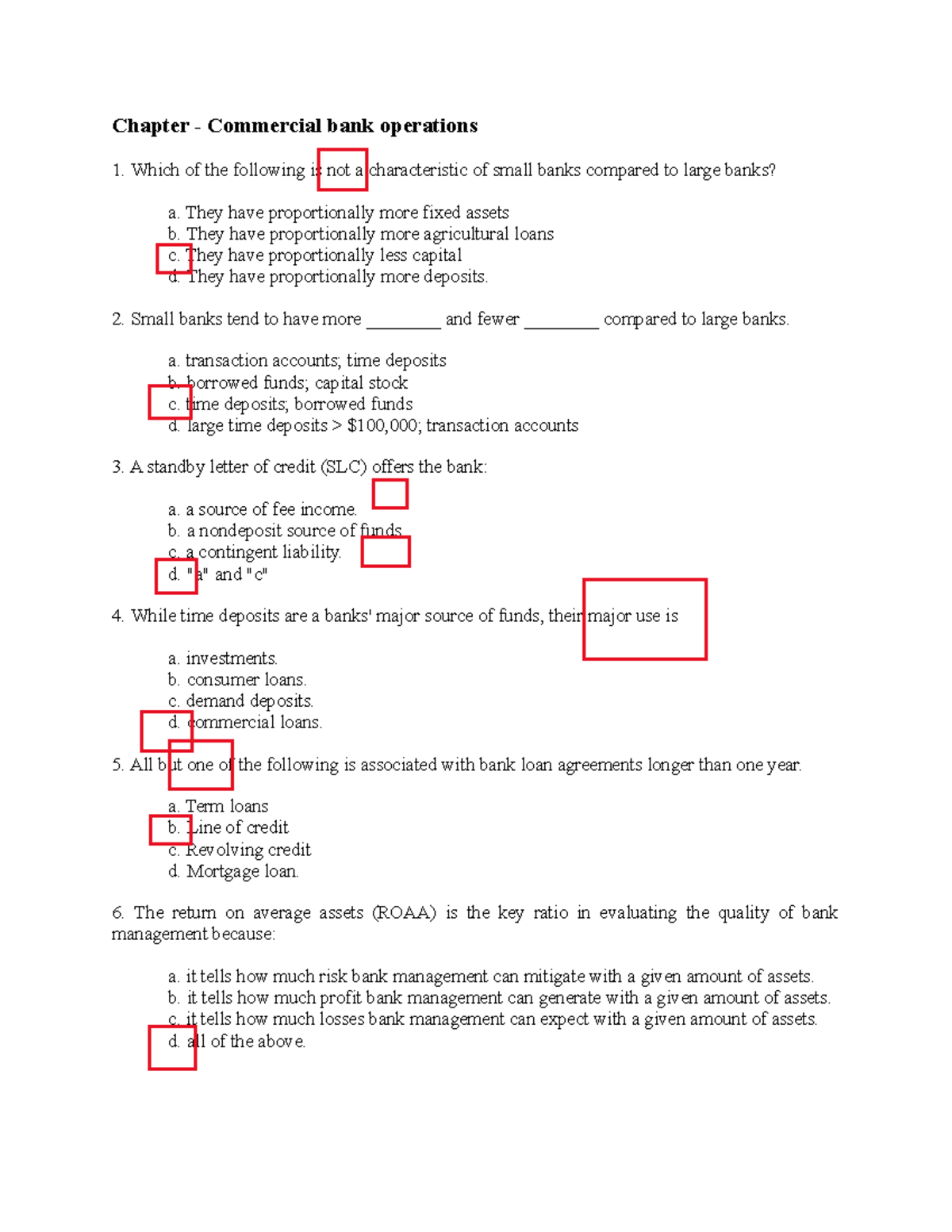 COMM Banks- Lecture questions-MCQs- Solved IN Class - Chapter ...