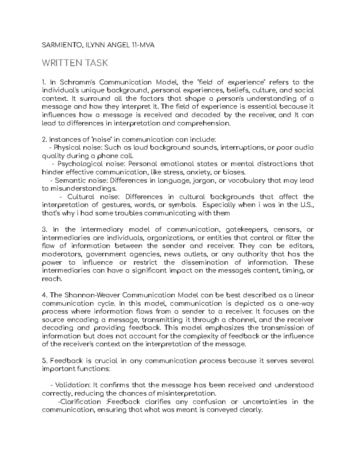 Learning Guide 2 Enrichment Activity Assignment Oral Communication ...