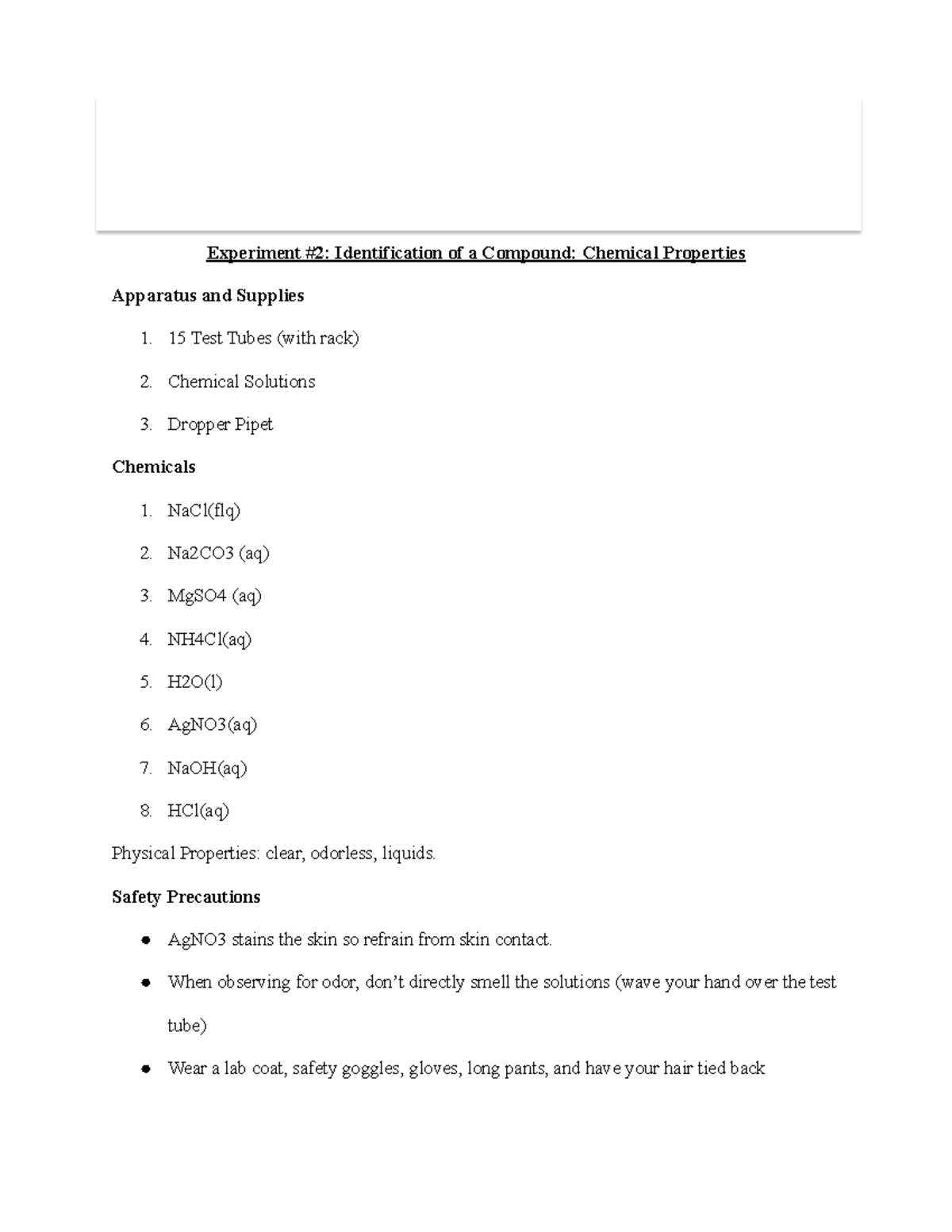 Experiment 2 - Lab report - Uzziah Daniel Course #81401 -005- Lab ...