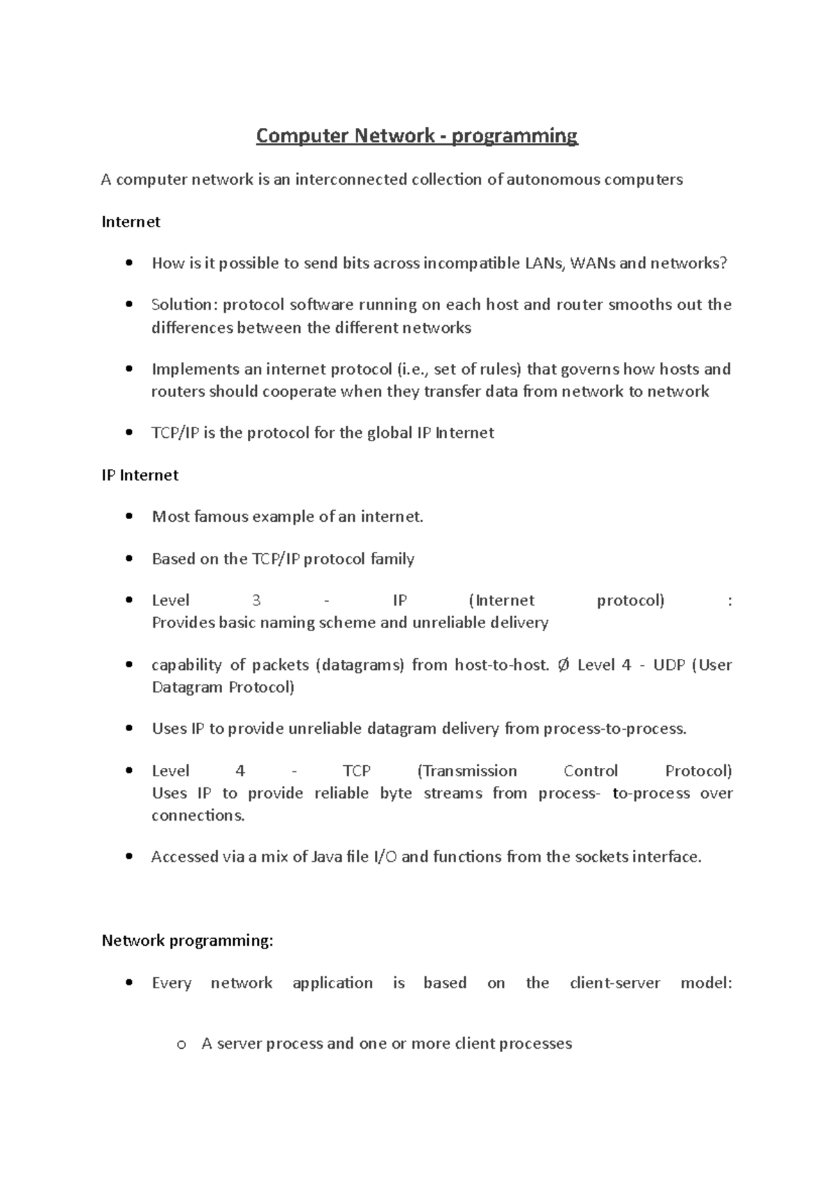 Computer Network - programming - , set of rules) that governs how hosts and routers should ...