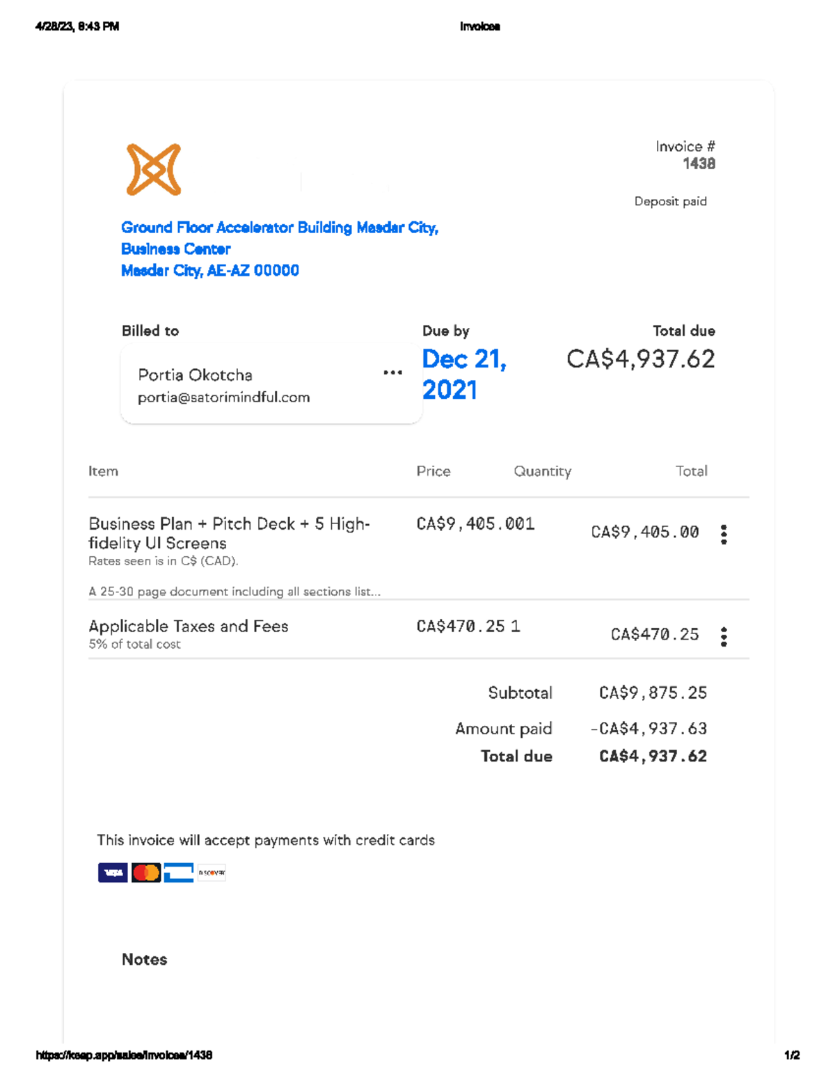 Invoice 1438 - aaa - BS Medical Technology - Studocu