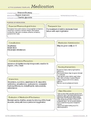 ATI Medication Template Repaglinide - / - Studocu