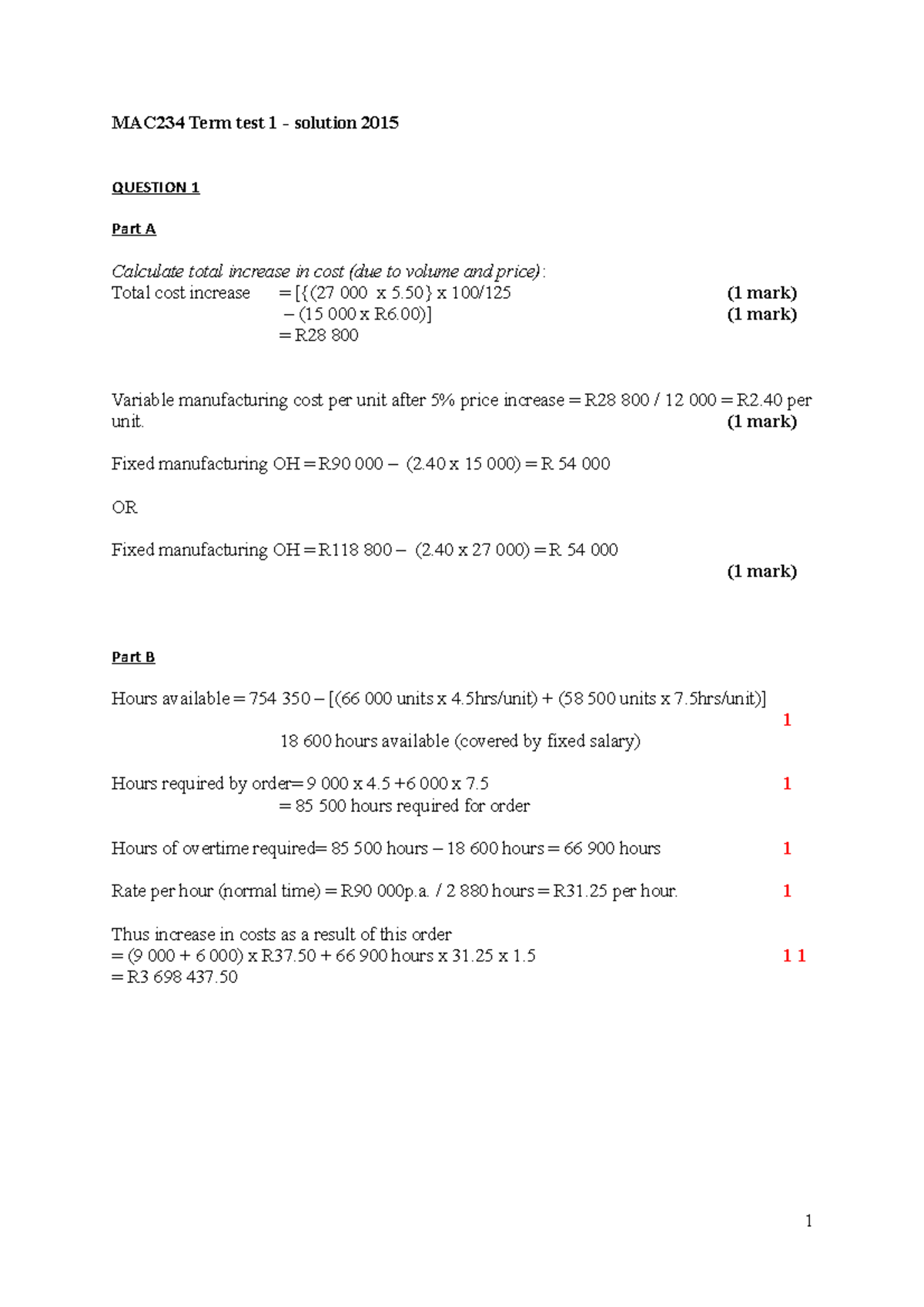MAC 234 Module test 1 question 1 solution - MAC234 Term test 1 ...