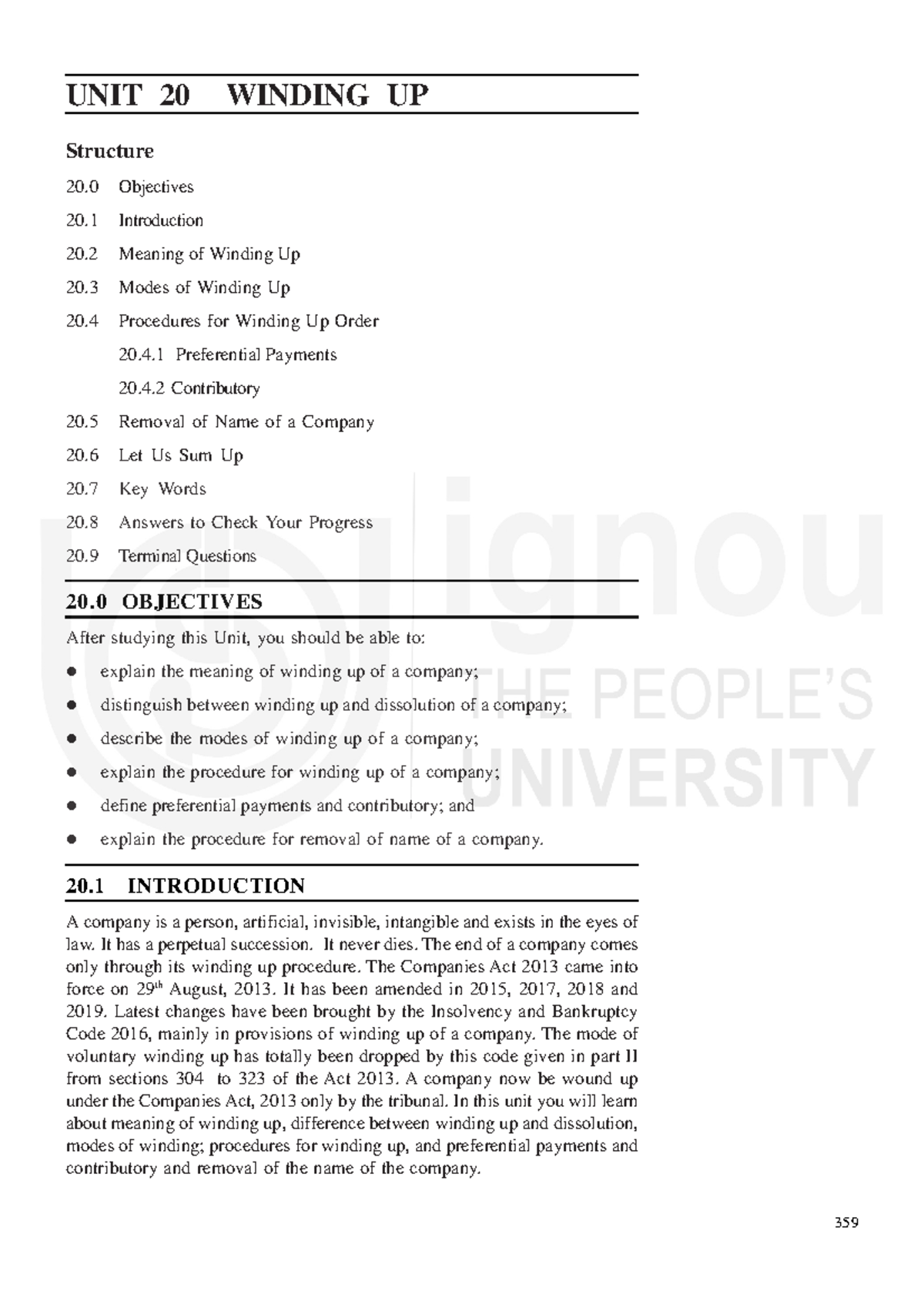 Unit-20 - Unit 20 - UNIT 20 WINDING UP Structure 20 Objectives 20 ...