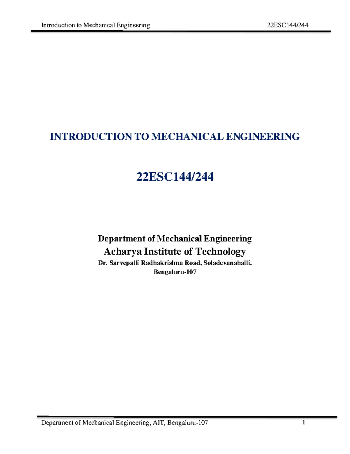 IME- Notes All 5 Modules - INTRODUCTION TO MECHANICAL ENGINEERING ...