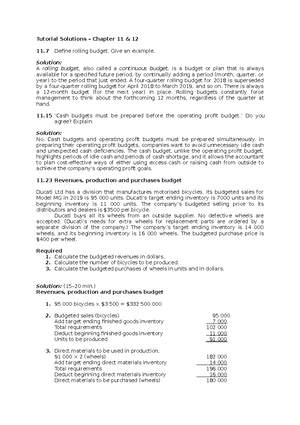 Tutorial Solution - Chapter 16 17 - Tutorial Solutions – Chapter 16 ...