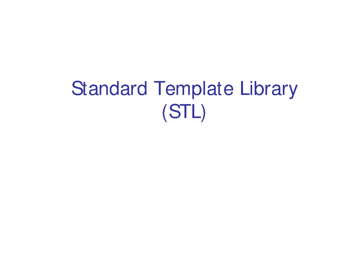 STL(CPP) - Standard template libraries for cpp - Standard Template ...