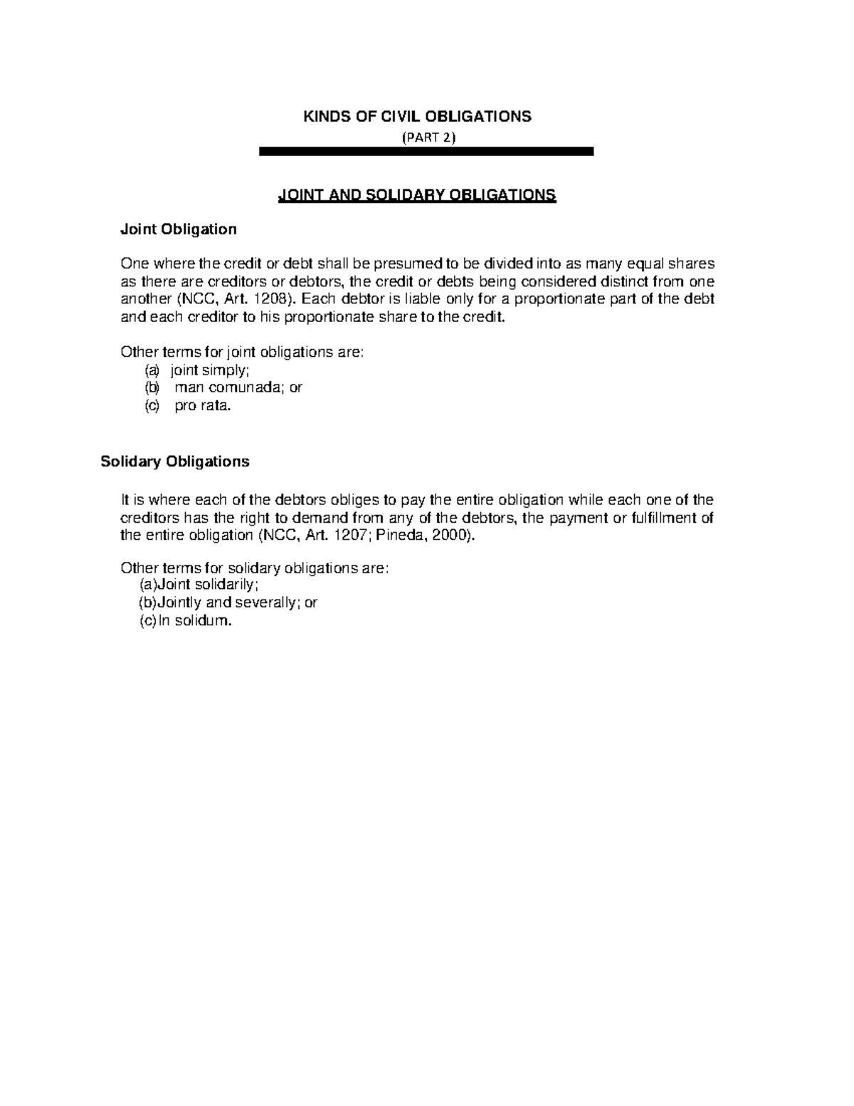 Week 5 -6 KINDS OF OBLIGATIONS (part 2) - KINDS OF CIVIL OBLIGATIONS ...