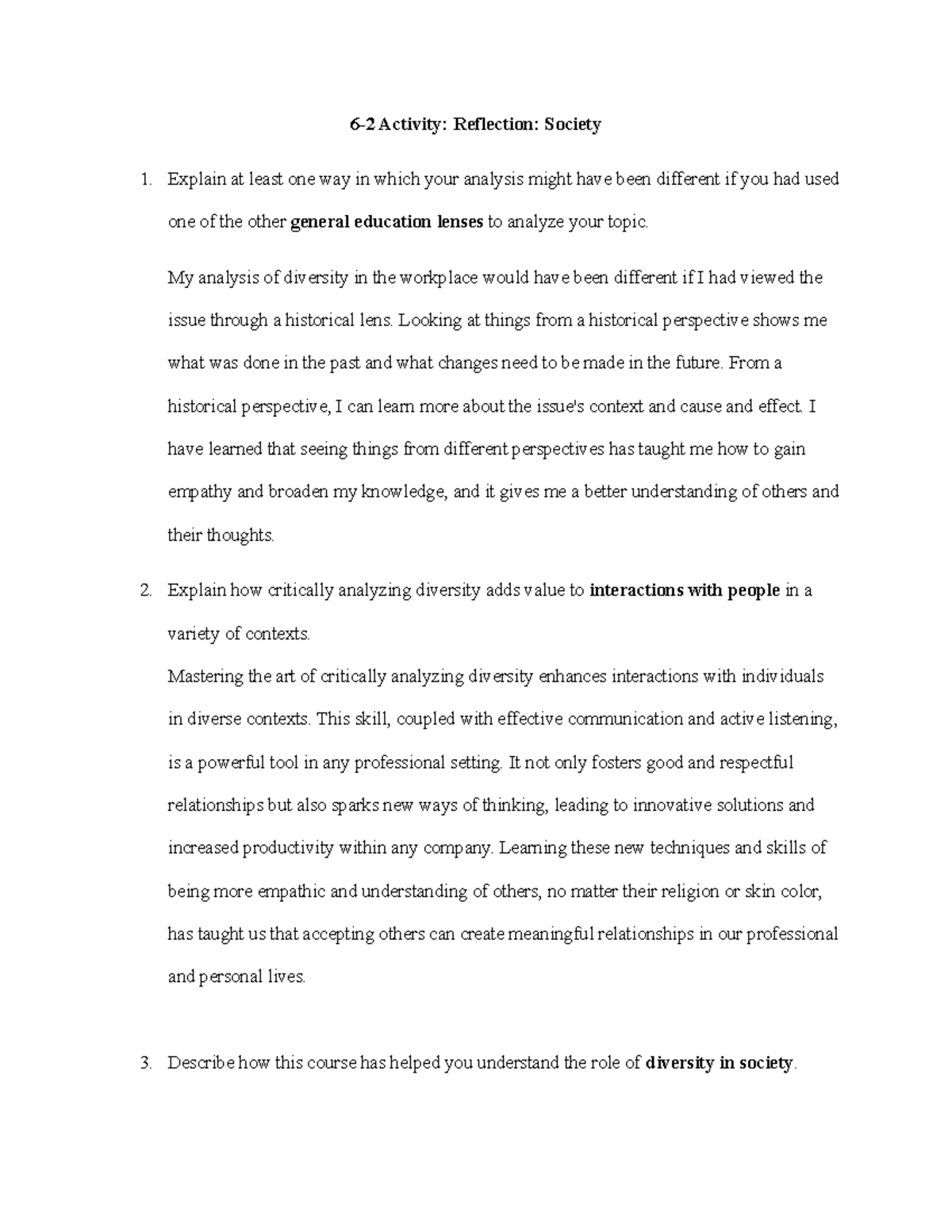 6-2 Activity Reflection society - 6-2 Activity: Reflection: Society ...