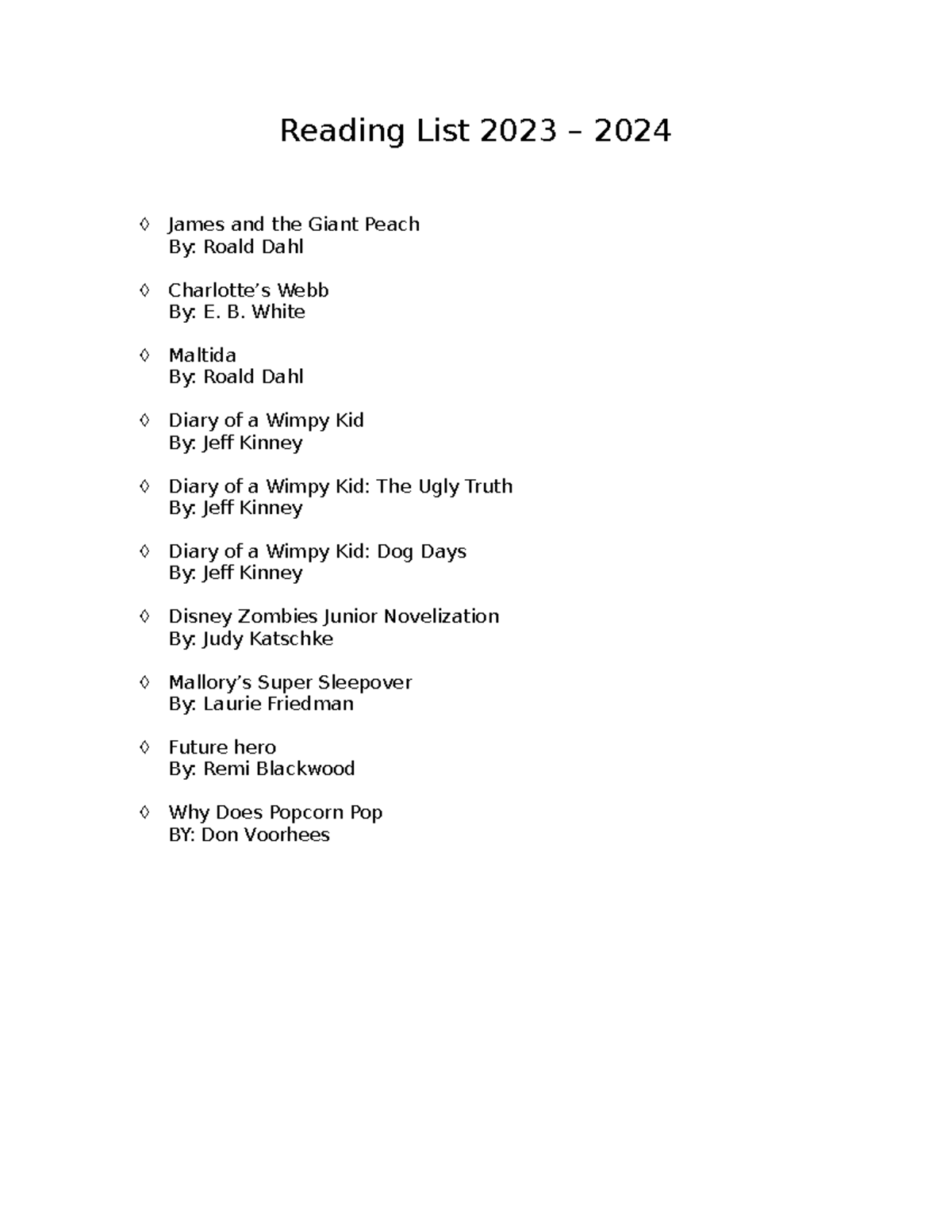 Reading List 2023 - This is too much. - Reading List 2023 – 2024 James ...