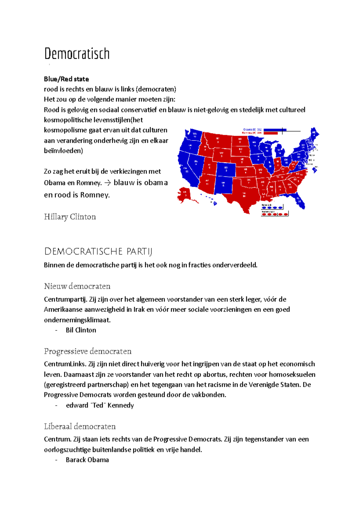 Democratisch - Democratisch Blue/Red state rood is rechts en blauw is ...