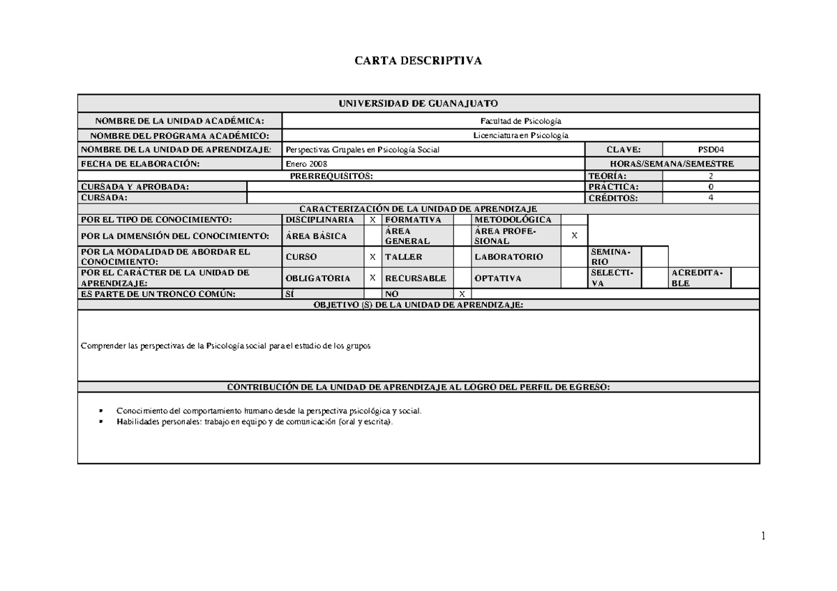 PG-Carta-descriptiva - 1 CARTA DESCRIPTIVA UNIVERSIDAD DE GUANAJUATO ...