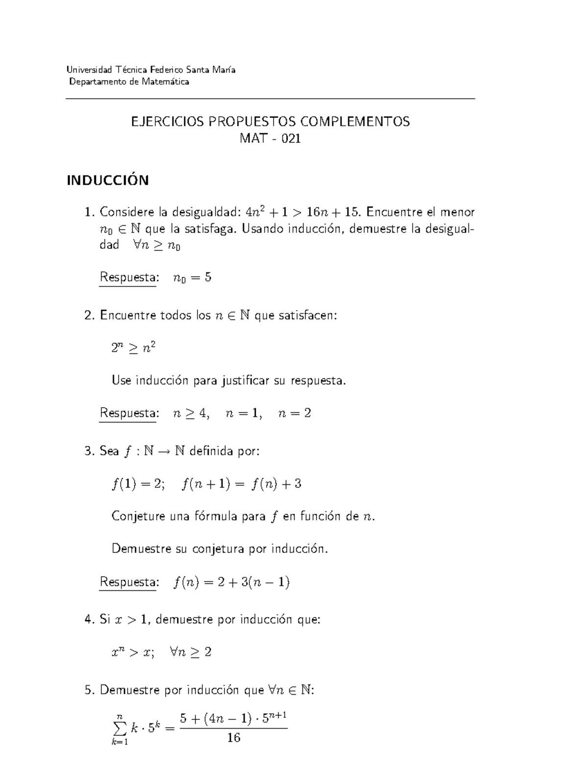 Induccion 2 - asdfsd - Universidad T´ecnica Federico Santa Mar´ıa ...
