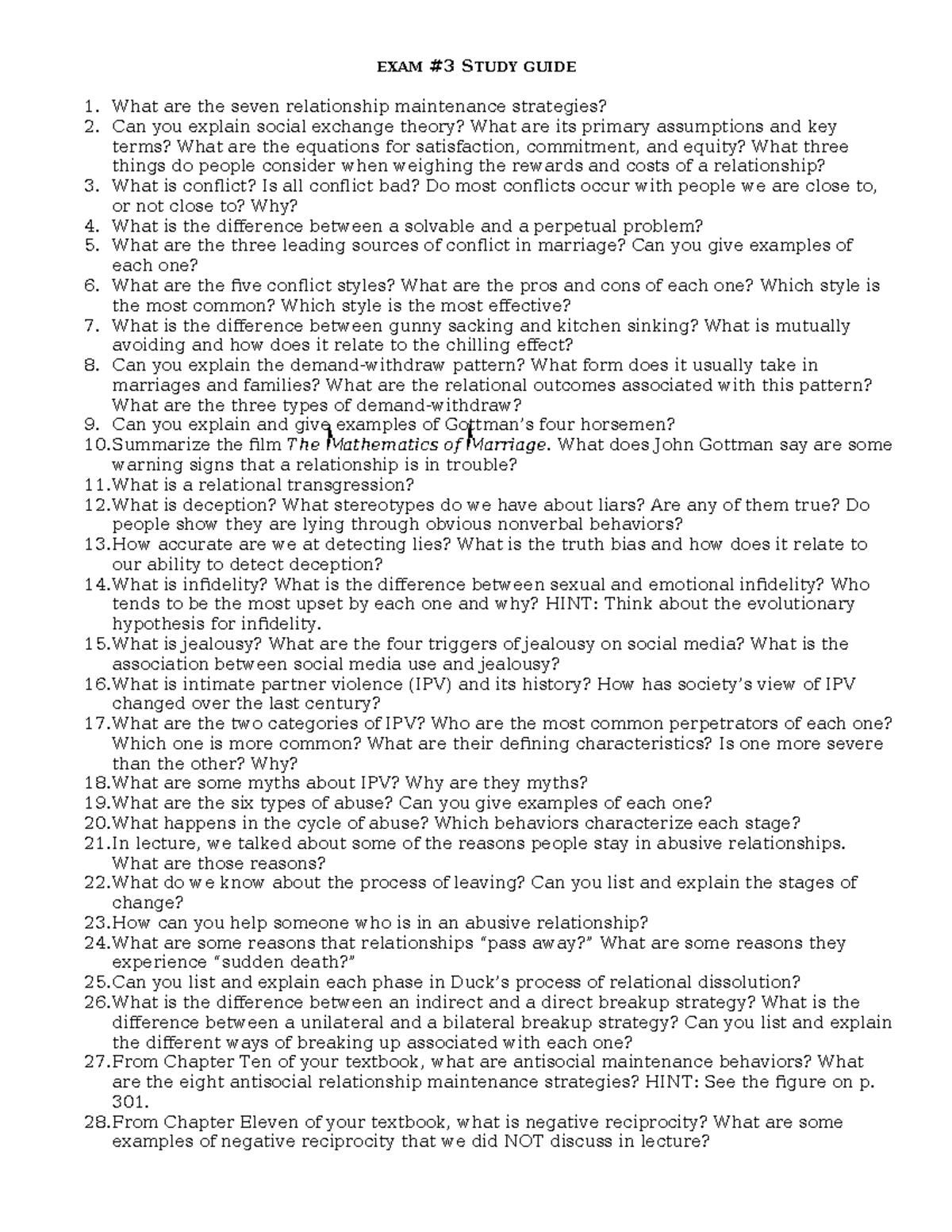 Exam #3 Study Guide-5 - EXAM #3 STUDY GUIDE What are the seven ...