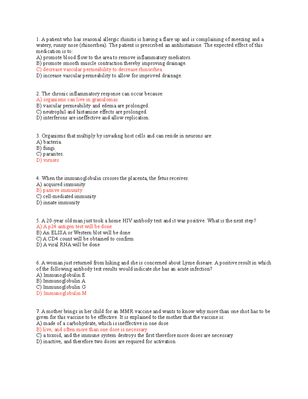 CH 2 - A patient who has seasonal allergic rhinitis is having a flare ...