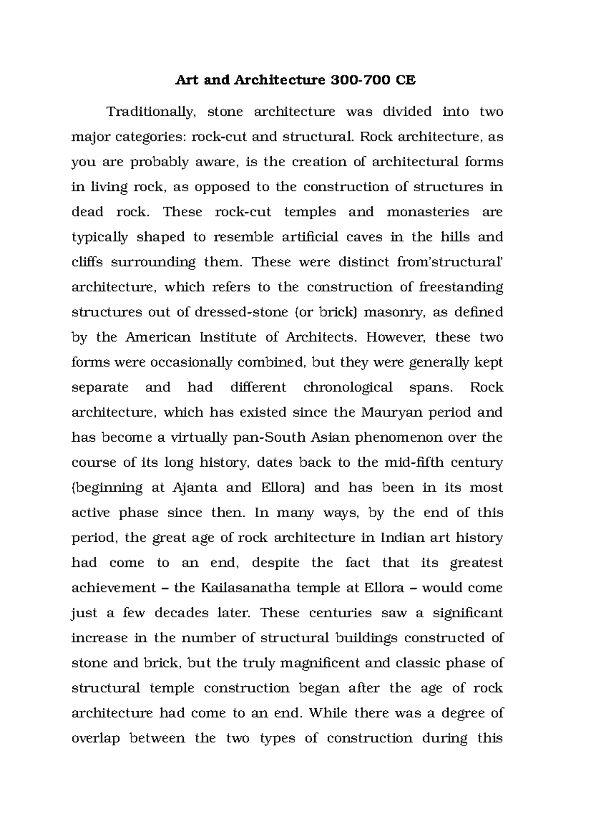 Art and Architecture 300-700 CE - History of Early India: 400 BCE to ...