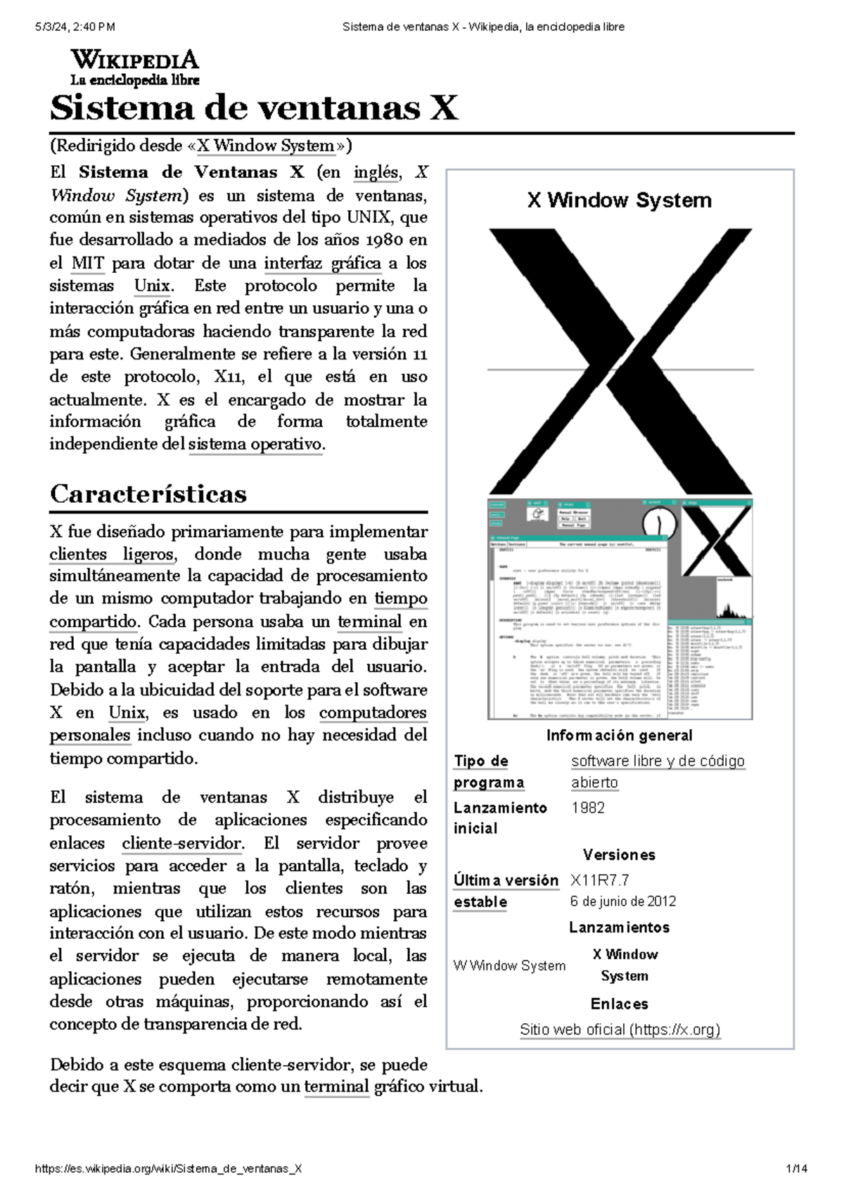 Sistema de ventanas X - Wikipedia, la enciclopedia libre - X Window ...