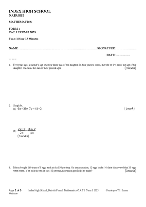 Business 2 - BUSINESS FORM 2 FORM 2 TERM OPENER EXA NAME: - Studocu