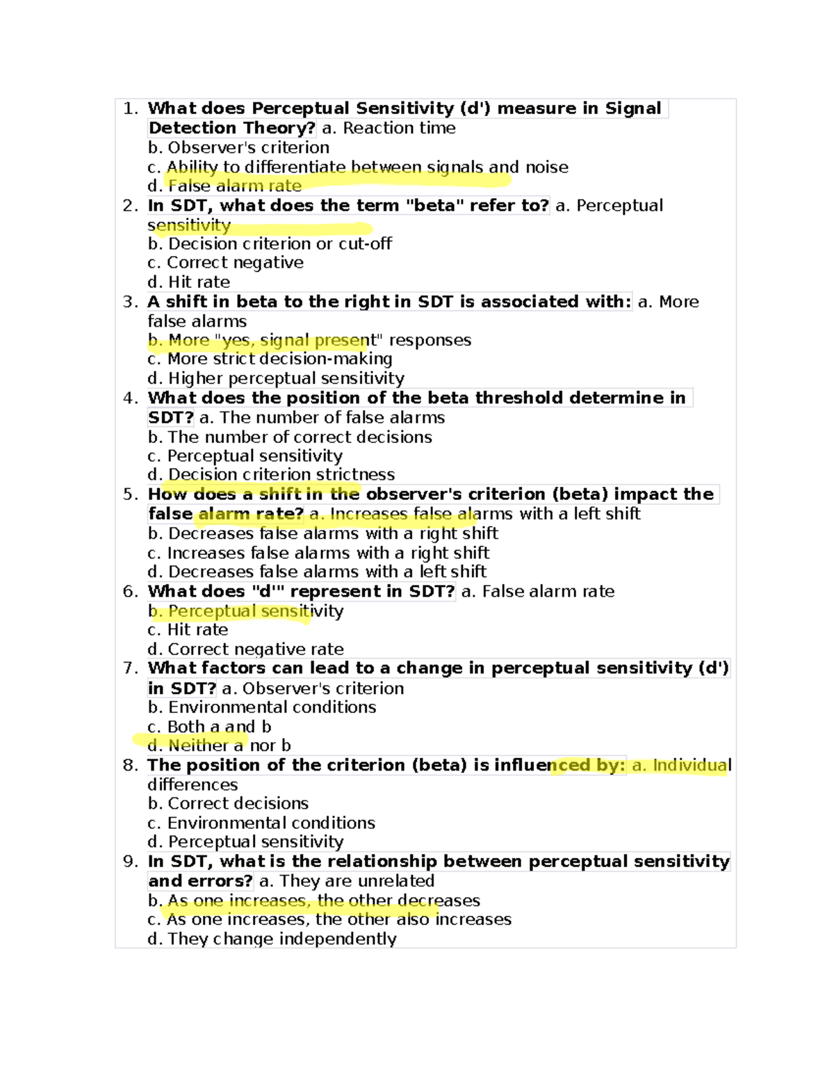 Lecture 3 test - What does Perceptual Sensitivity (d') measure in ...