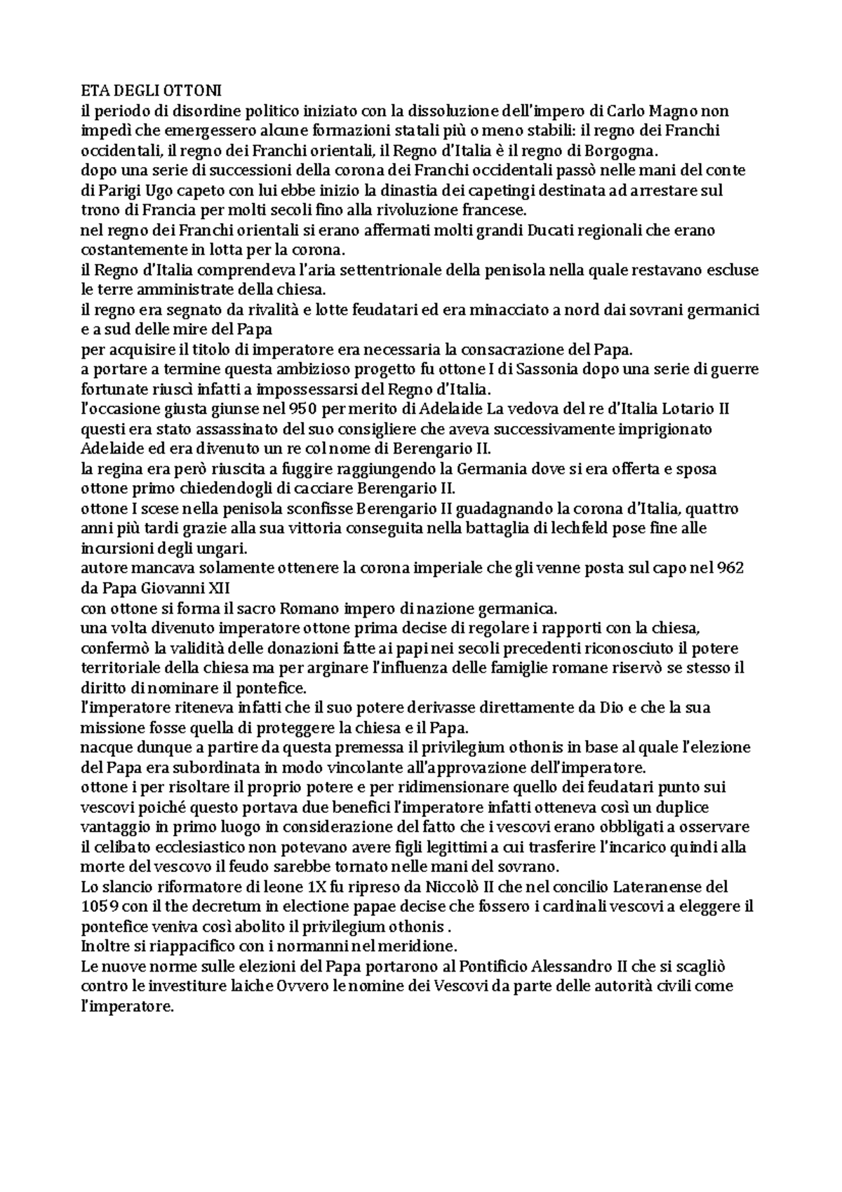 Storia 3anno - ottone primo e la sua vita - ETA DEGLI OTTONI il periodo ...