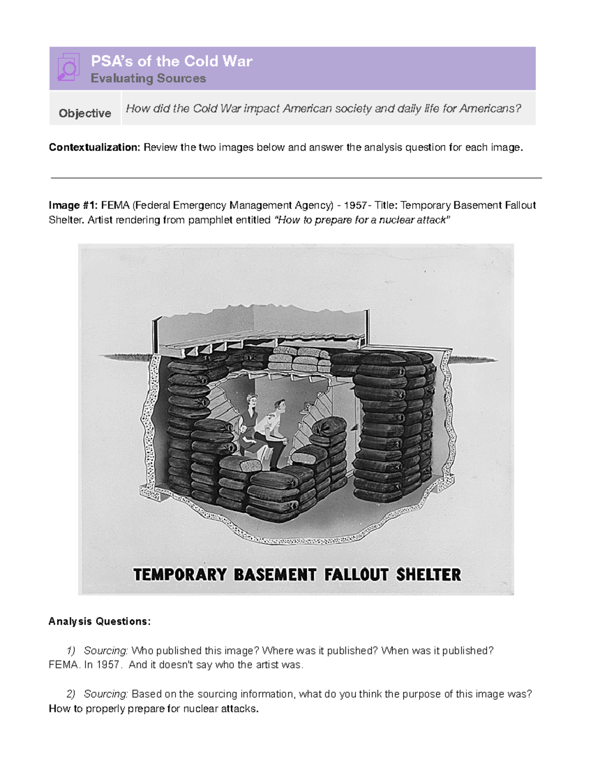 PSA's of the Cold War - COLD WAR - PSA’s of the Cold War Evaluating ...
