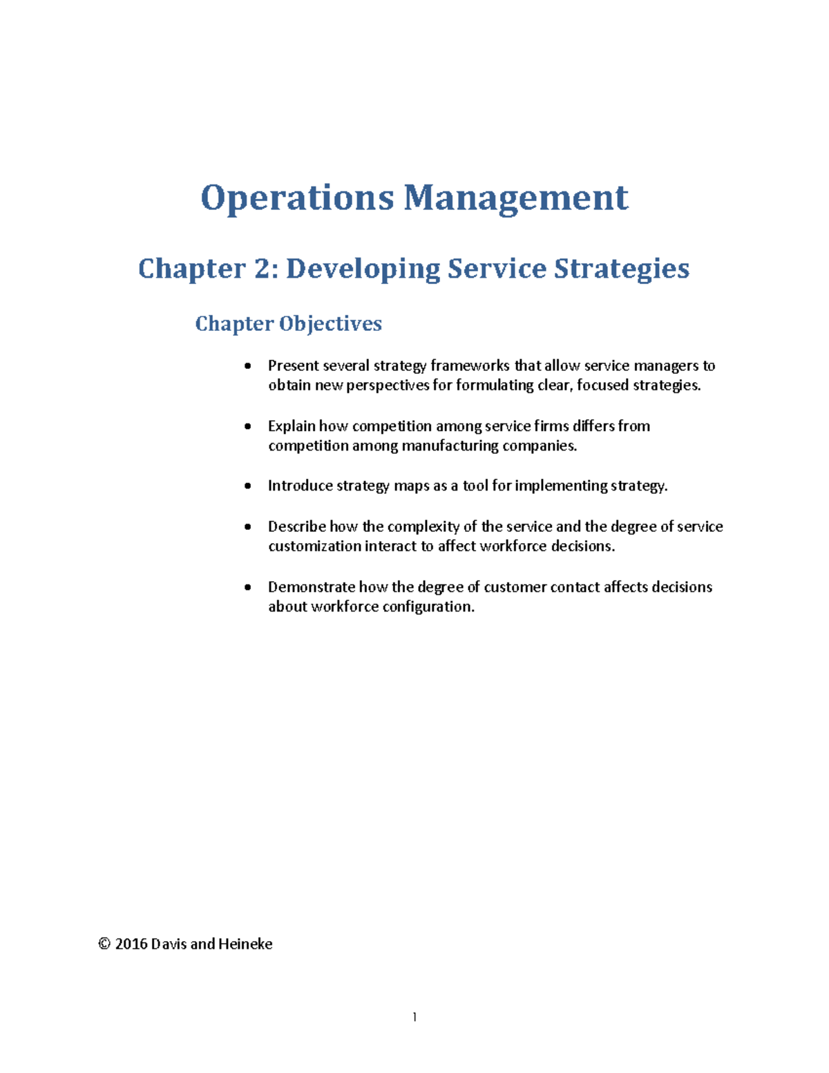 02- Developing Service Strategies - Operations Management Chapter 2: Developing Service ...
