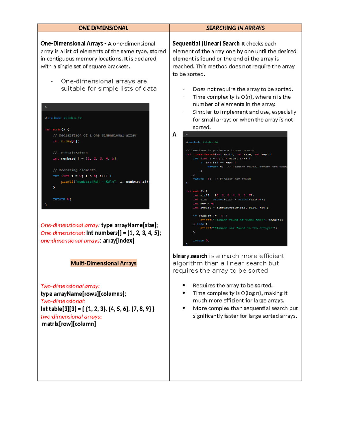Inbound 4015756222283738561 - ONE DIMENSIONAL SEARCHING IN ARRAYS One-Dimensional Arrays - A ...