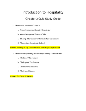 Chapter 6 Quiz Study Guide - Introduction to Hospitality Chapter 6 Quiz ...