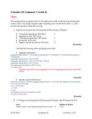 Quiz 3 - notes - Quiz 3 – Econ 248 (Ch 7-9) In a close economy ...