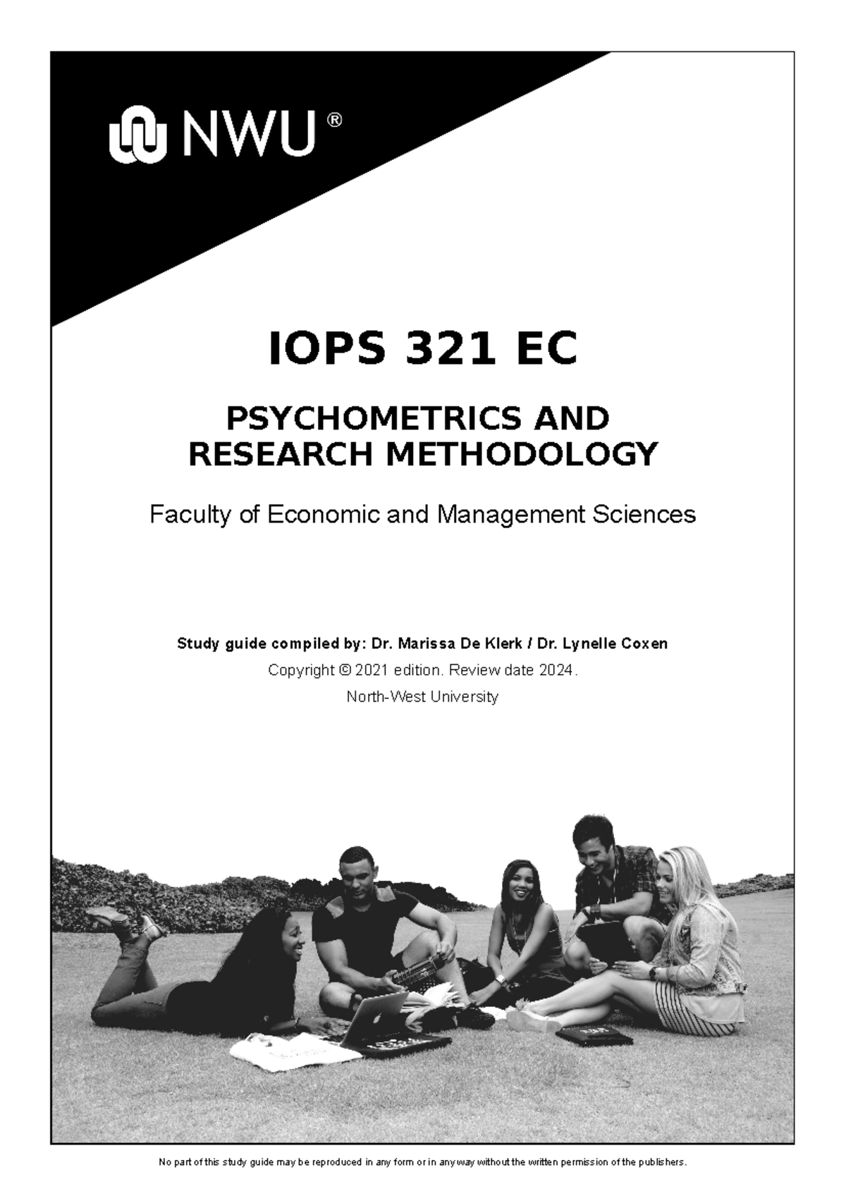 Study Guide IOPS321 Pvmec 2023 English - IOPS 321 EC PSYCHOMETRICS AND RESEARCH METHODOLOGY ...