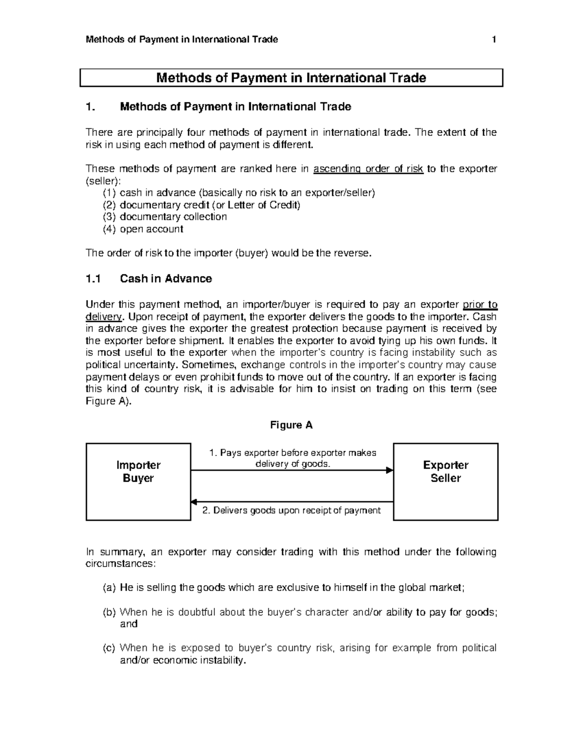3.01 Methods of Payment in International Trade - Aug 2024 - Methods of Payment in International ...