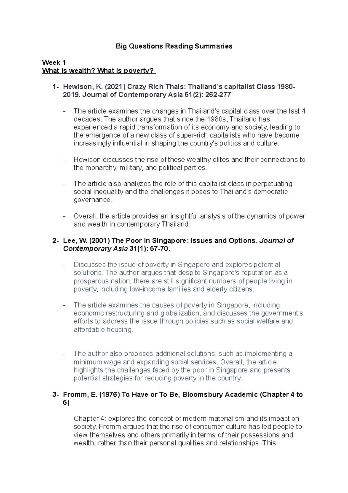 Big Questions Reading Summaries (no highlight) - Big Questions Reading ...