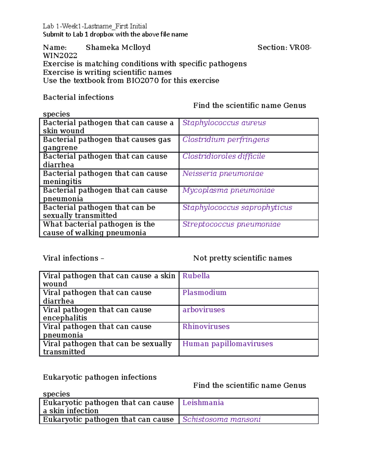Lab 1 - Pathogen worksheet - Lab 1-Week1-Lastname_First Initial Submit ...