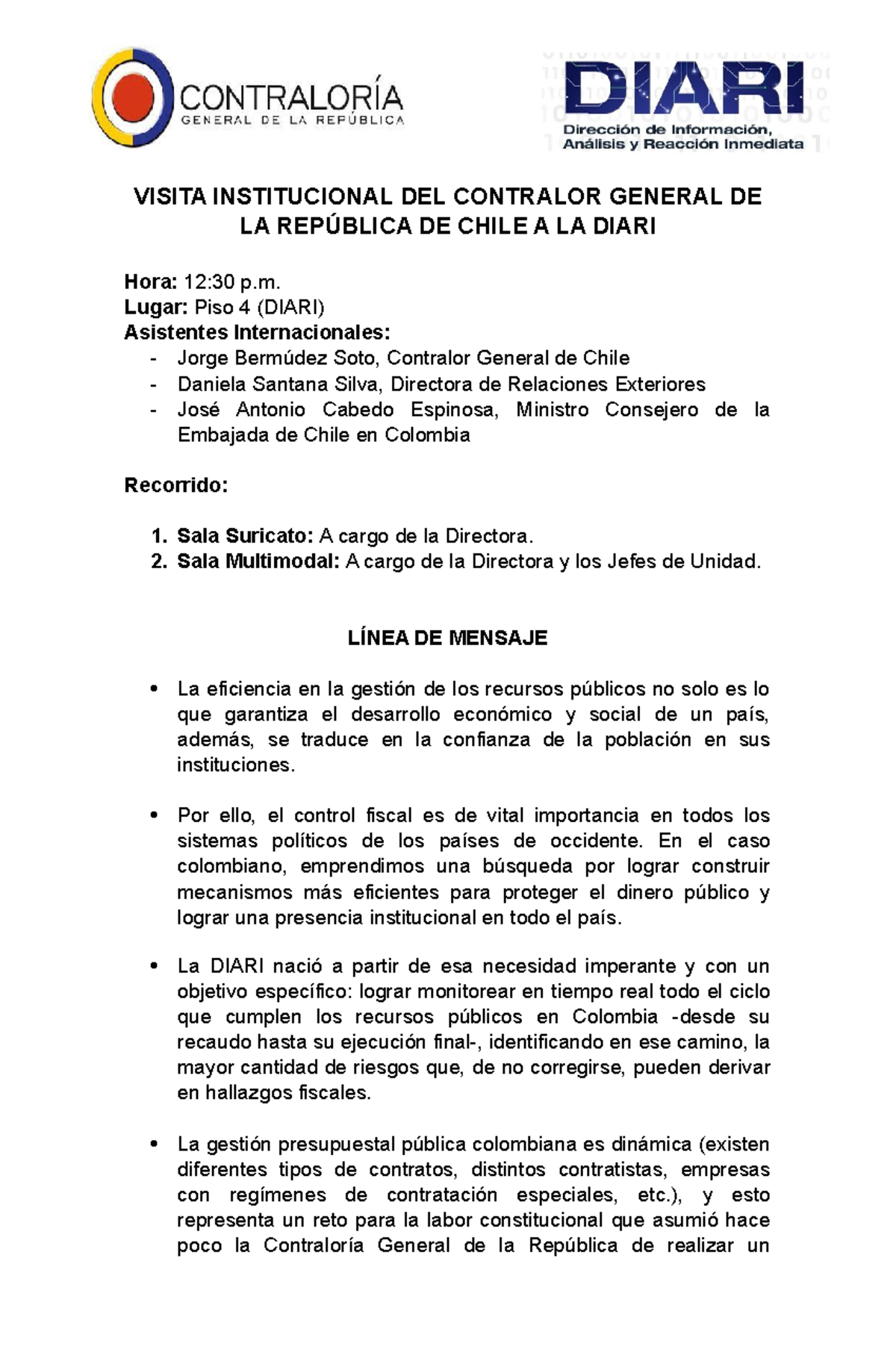 CGR Chile - Bullets - control fiscal comparado y disciplinario - VISITA ...