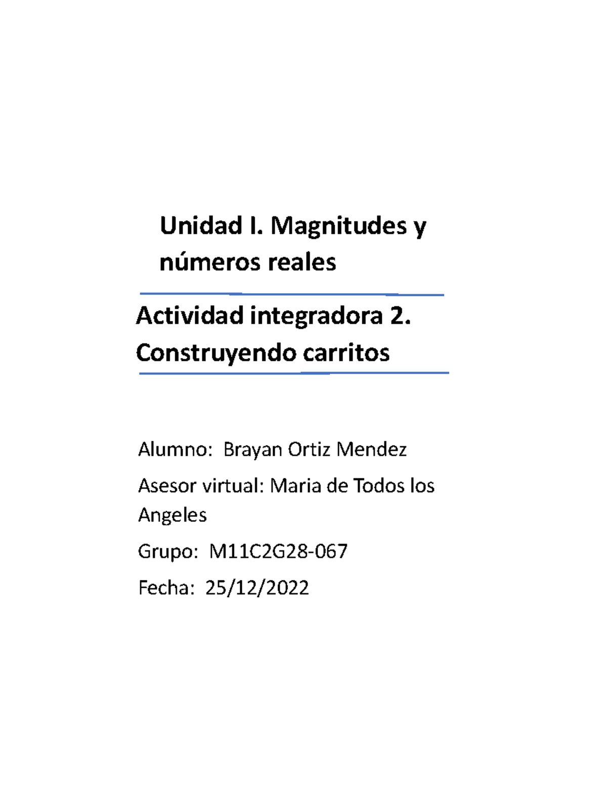 Actividad 1 - Unidad I. Magnitudes y números reales Actividad ...