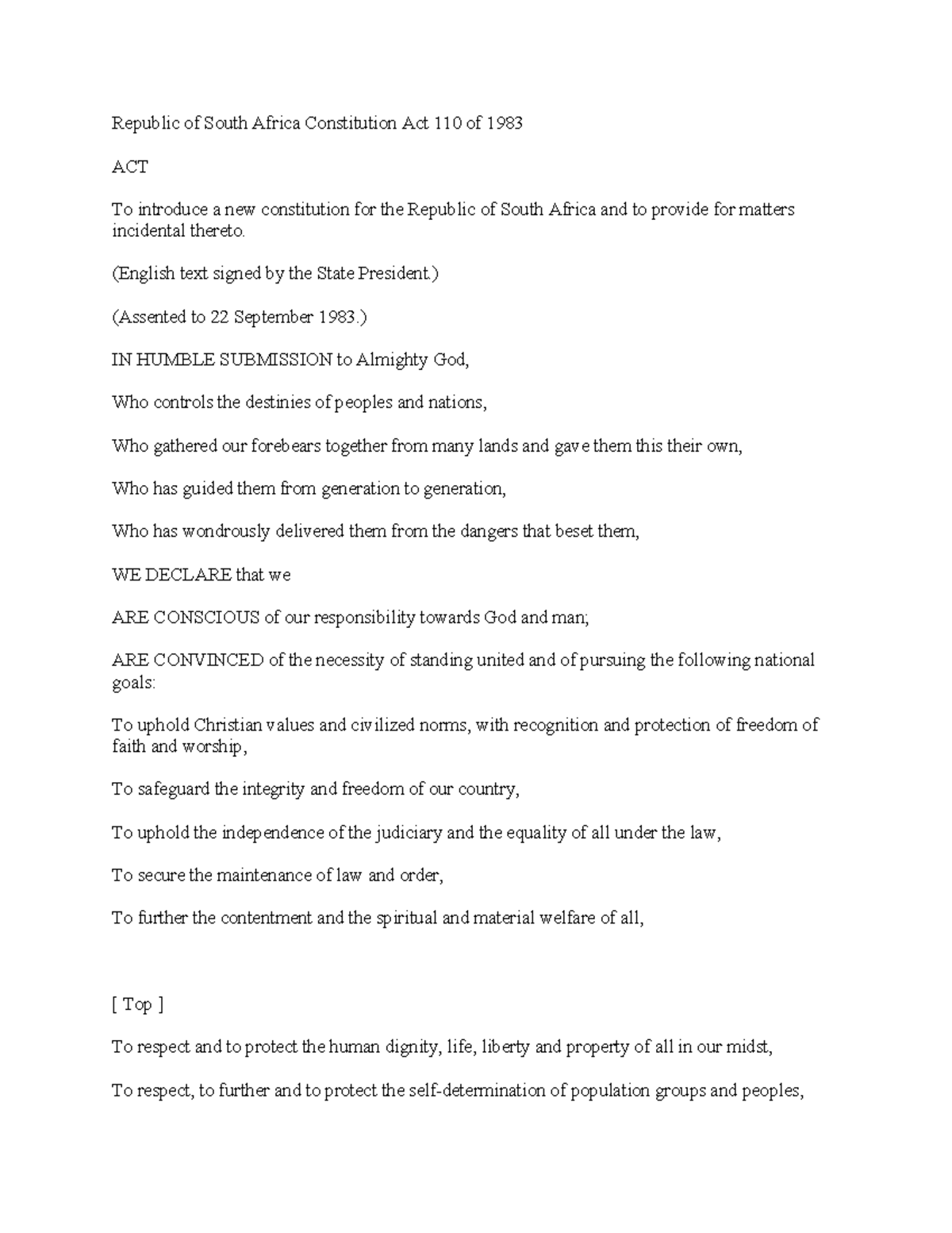 1983 Constitution - Republic of South Africa Constitution Act 110 of ...
