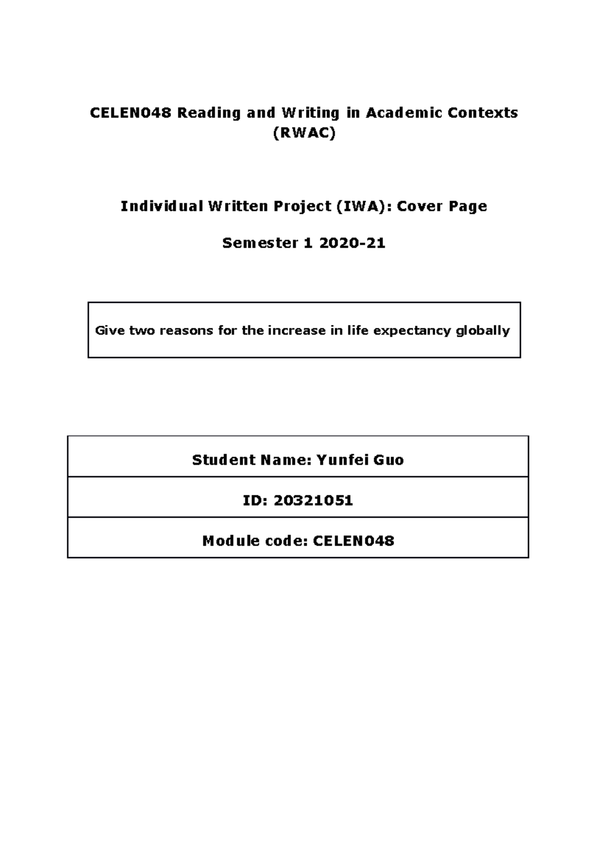 IWA essay Francis - wdwdwdwdw - CELEN048 Reading and Writing in ...