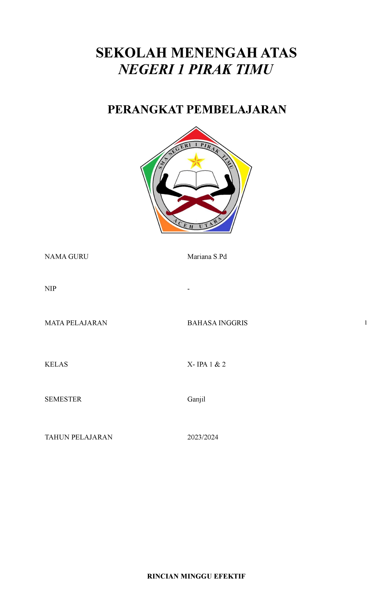 RPP Merdeka Mariana - SEKOLAH MENENGAH ATAS NEGERI 1 PIRAK TIMU ...