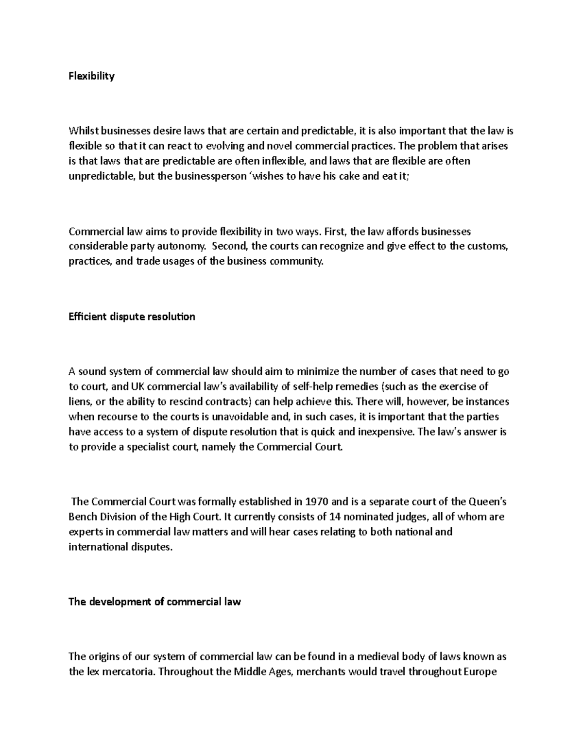 Flexibility - Commercial Law - Flexibility Whilst businesses desire ...