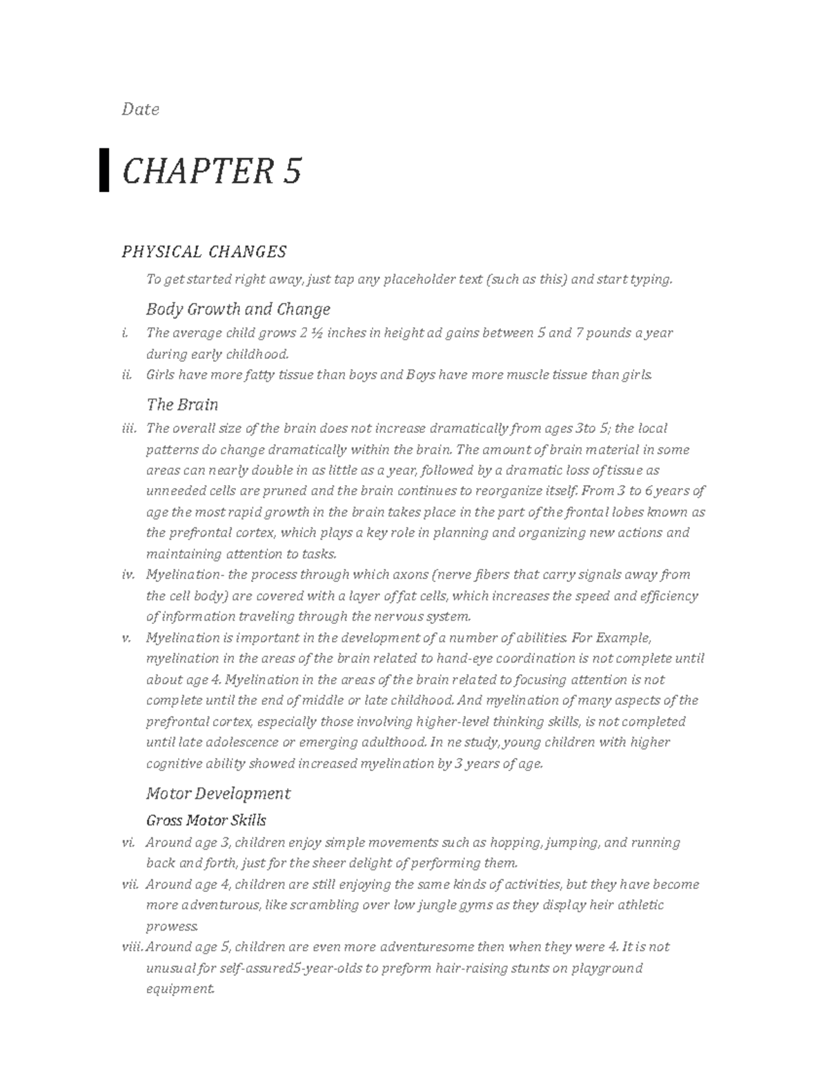 Chapter 5 Outine - Date CHAPTER 5 PHYSICAL CHANGES To get started right away, just tap any - Studocu
