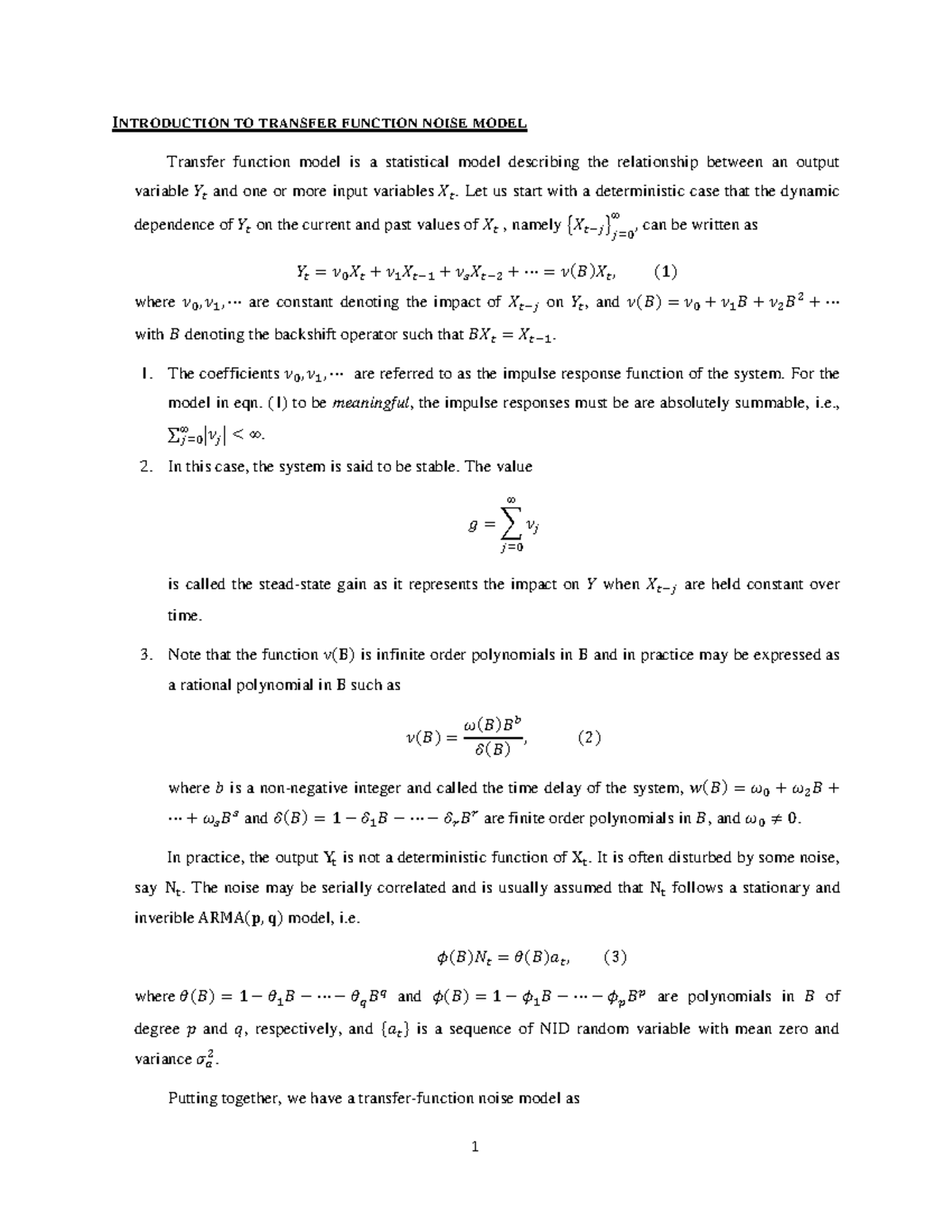 Introduction To Transfer Function Model Introduction To Transfer Function Noise Model Transfer