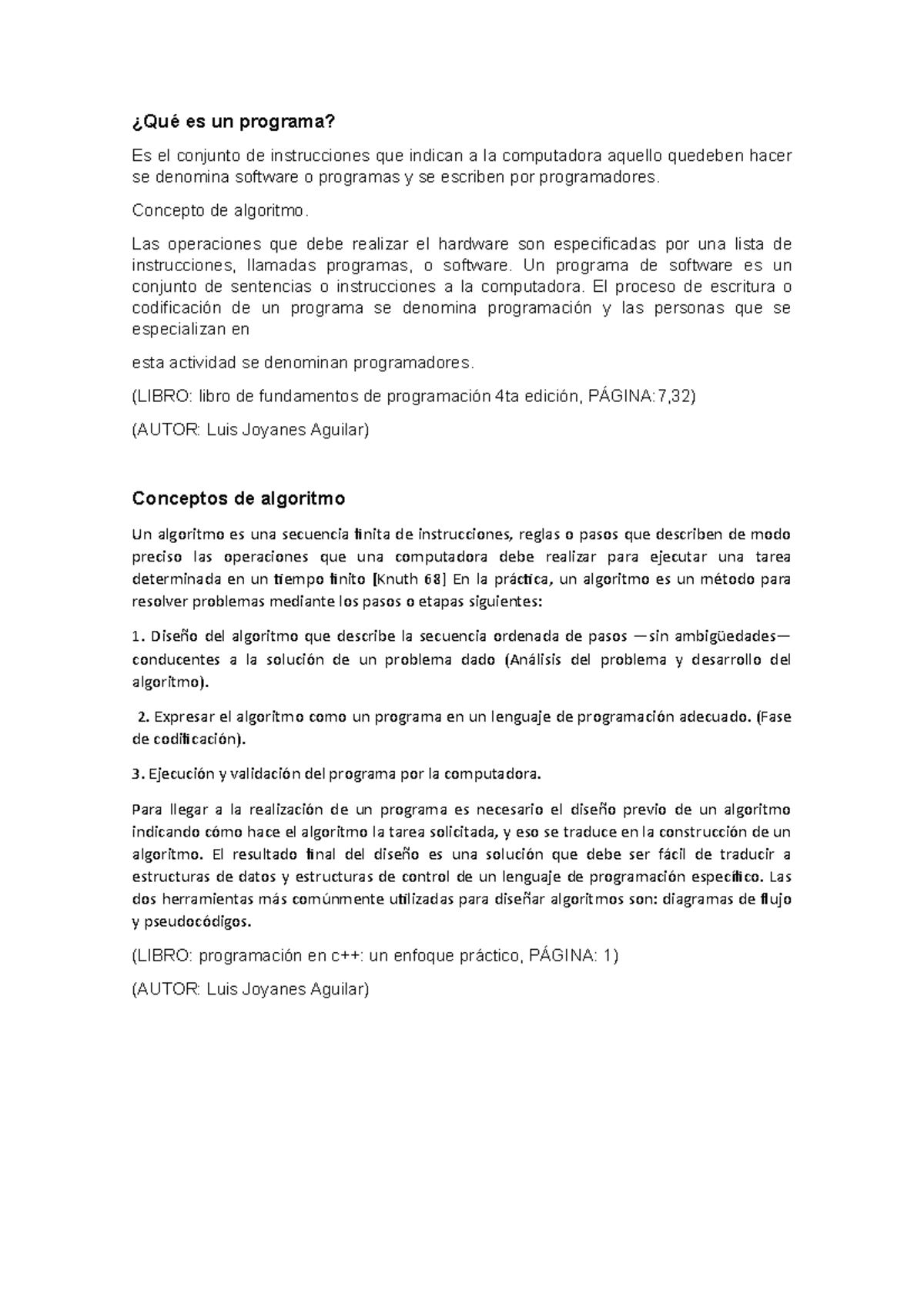 Qué es un programa - ¿Qué es un programa? Es el conjunto de ...