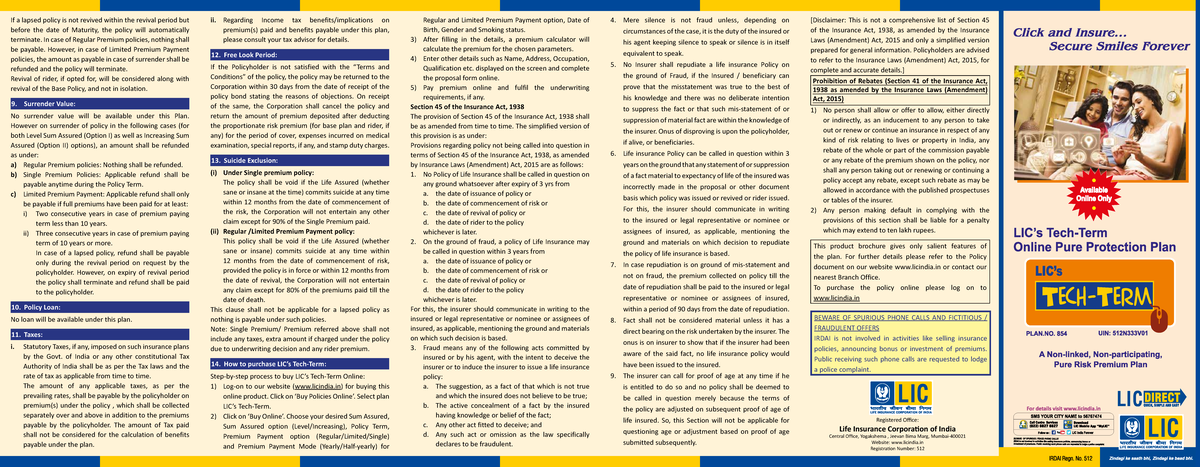 Brochure-eng - insurance details - [Disclaimer: This is not a ...