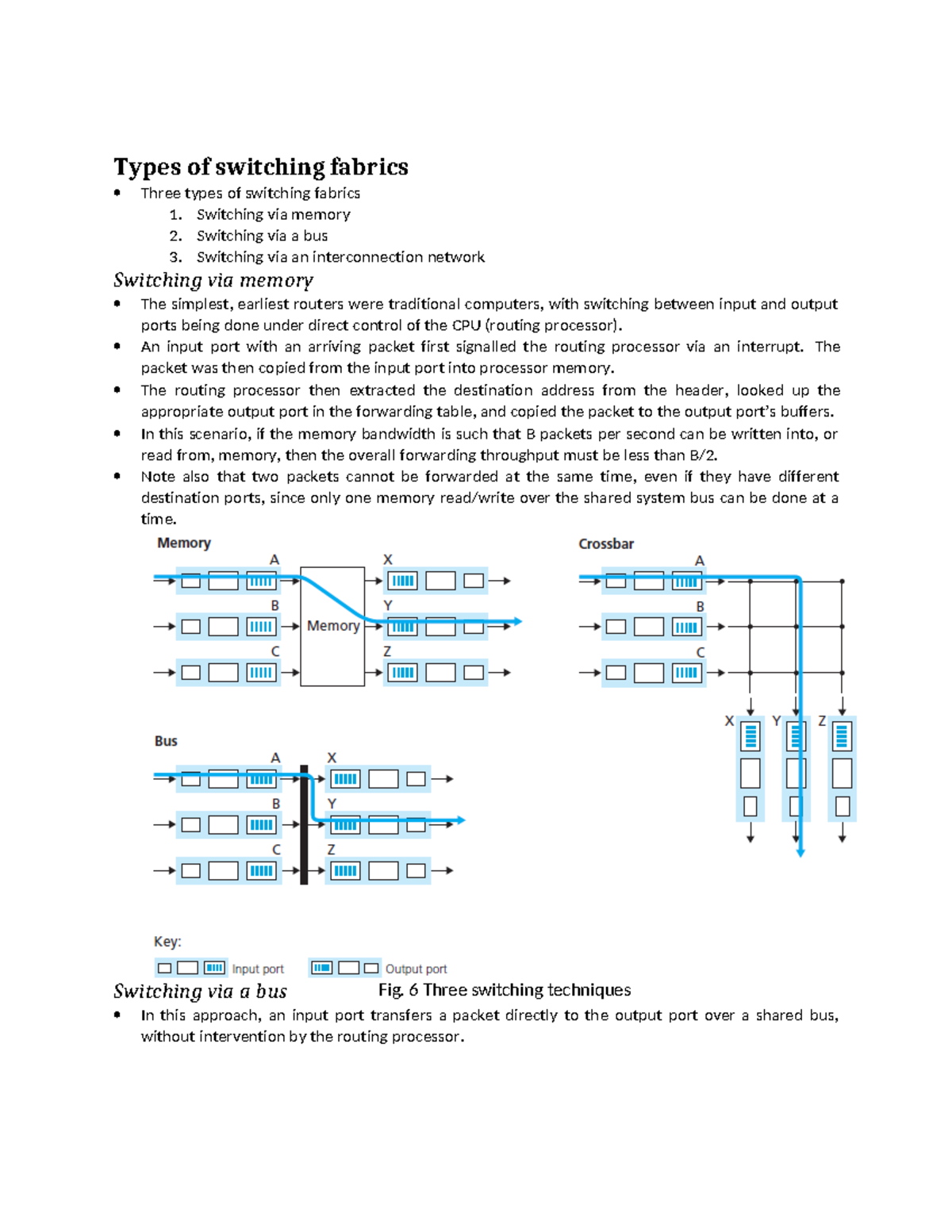 Computer network - Types of switching fabrics Three types of switching ...