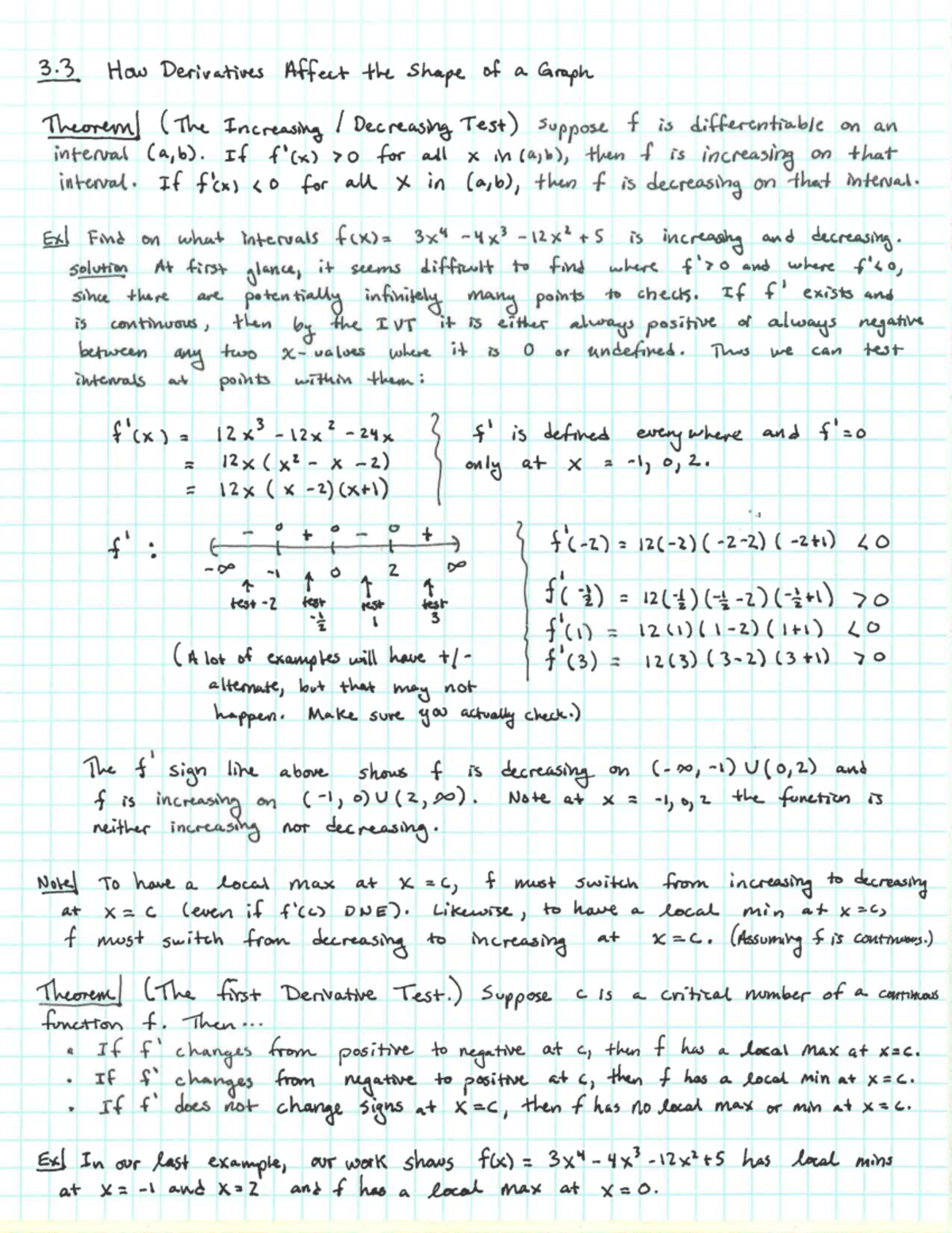 (15) 3.3 - How Derivatives Affect the Shape of a Graph - MATH 170 - Studocu