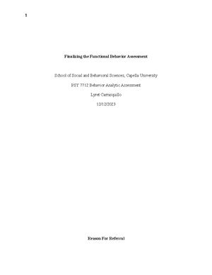 PSY 7712 U3A1 - assignment - Indirect Assessment Kamaya Hooper Capella ...