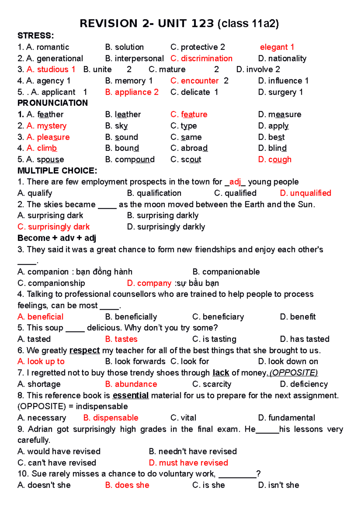 Revision 2 UNIT 123 11A2 - REVISION 2- UNIT 123 (class 11a2) STRESS: A ...