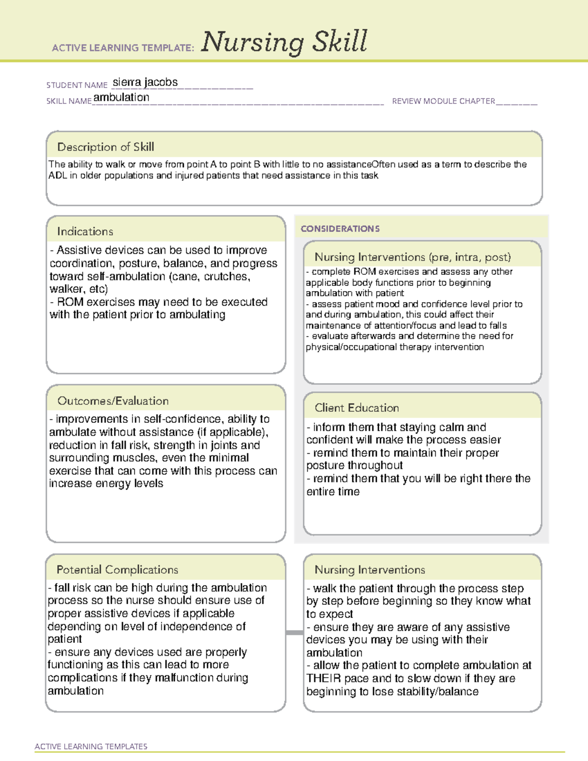 4 - ati - NUR 2239 - ACTIVE LEARNING TEMPLATES Nursing Skill STUDENT ...